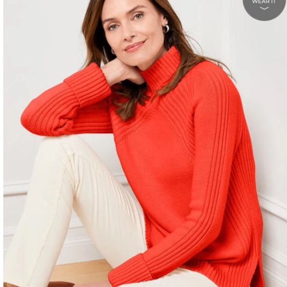 Talbots | Sweaters | Deep Orange Ribbed Sweater | Poshmark